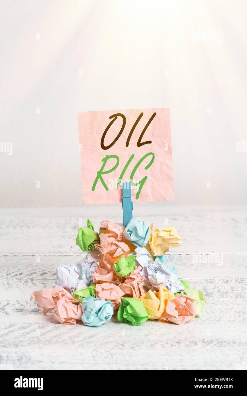 Conceptual hand writing showing Oil Rig. Concept meaning large ...