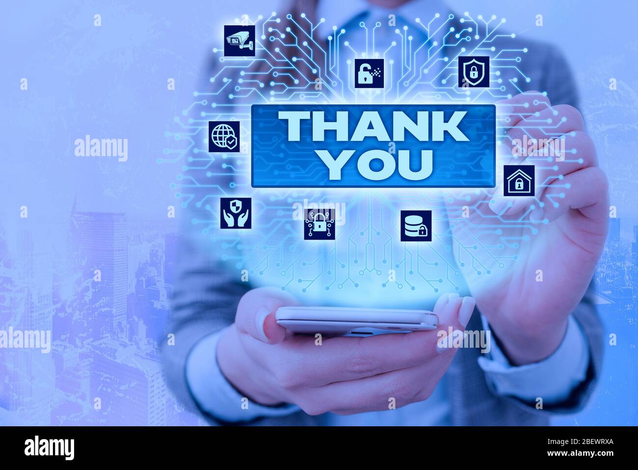 Conceptual hand writing showing Thank You. Concept meaning replaying on something good or ...