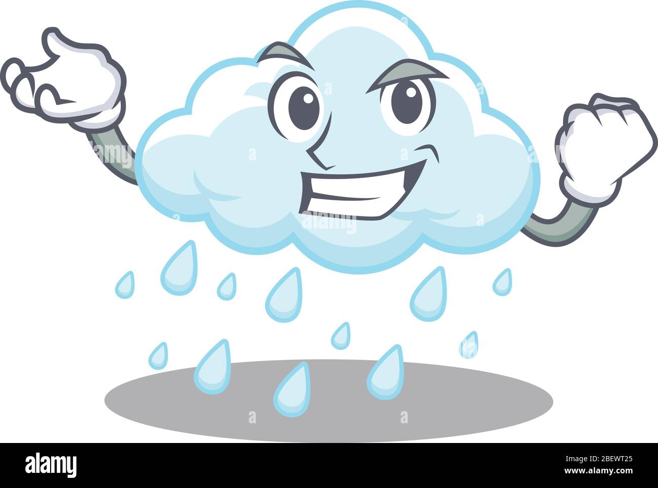 A dazzling cloudy rainy mascot design concept with happy face Stock ...