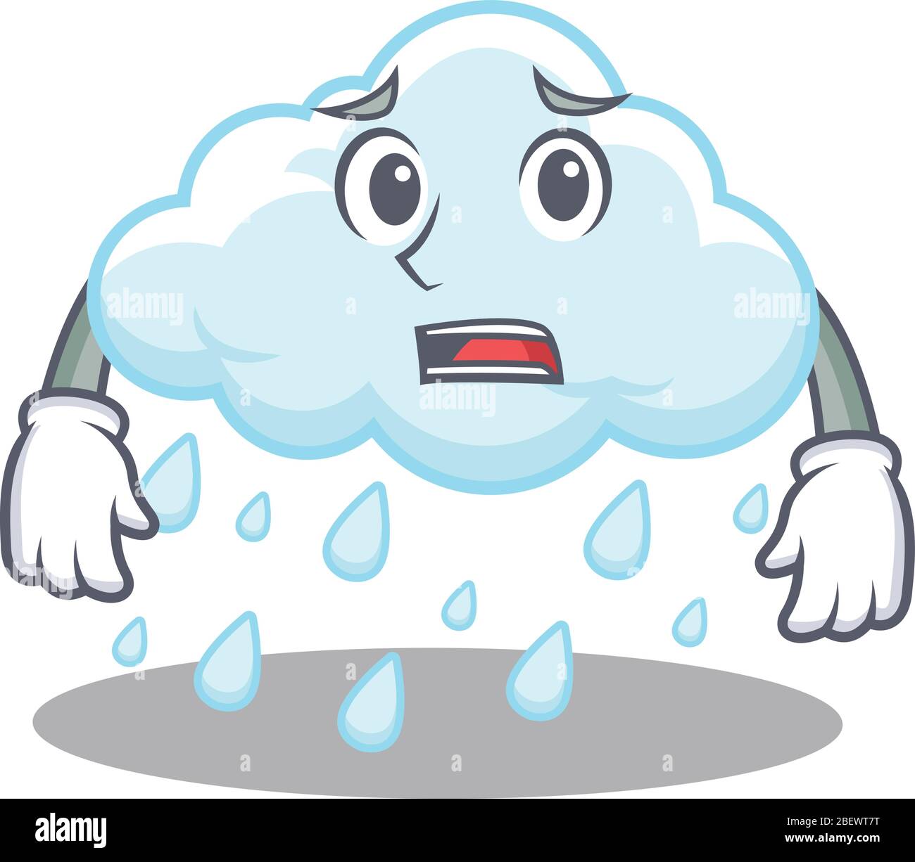 Cartoon Rain Cloud With Face