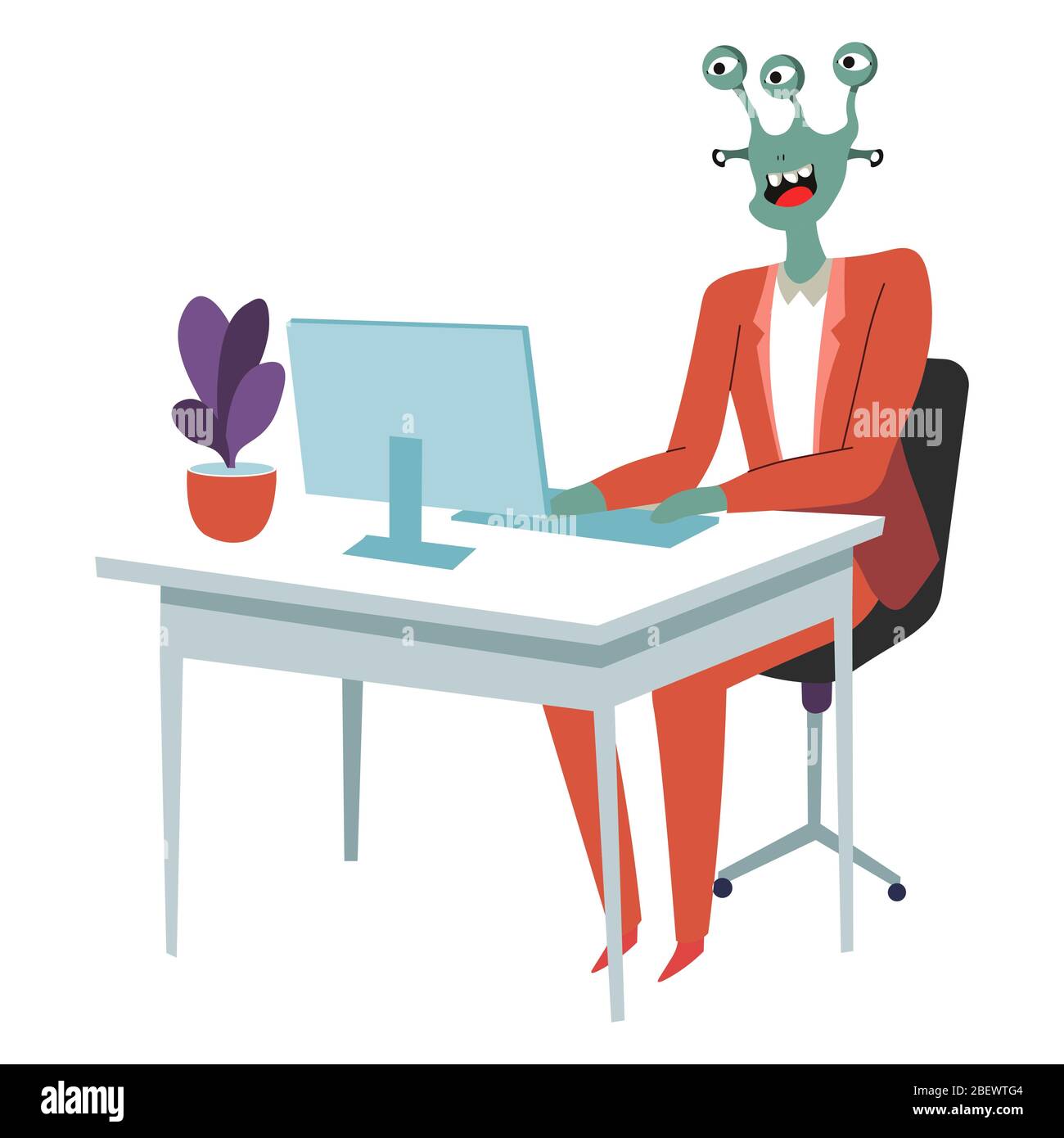 Scary face computer Stock Vector Images - Alamy