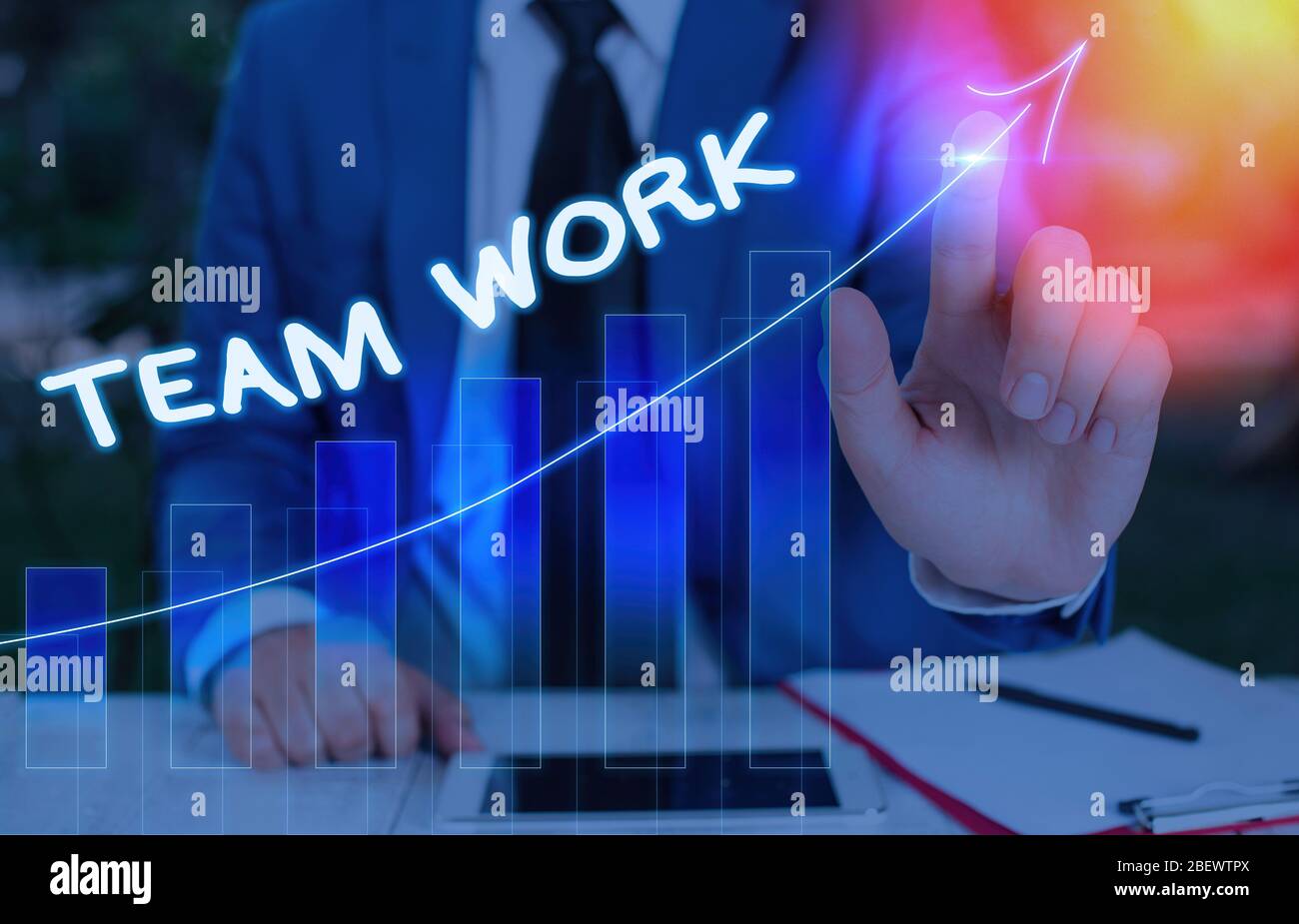 Conceptual hand writing showing Team Work. Concept meaning Combined ...