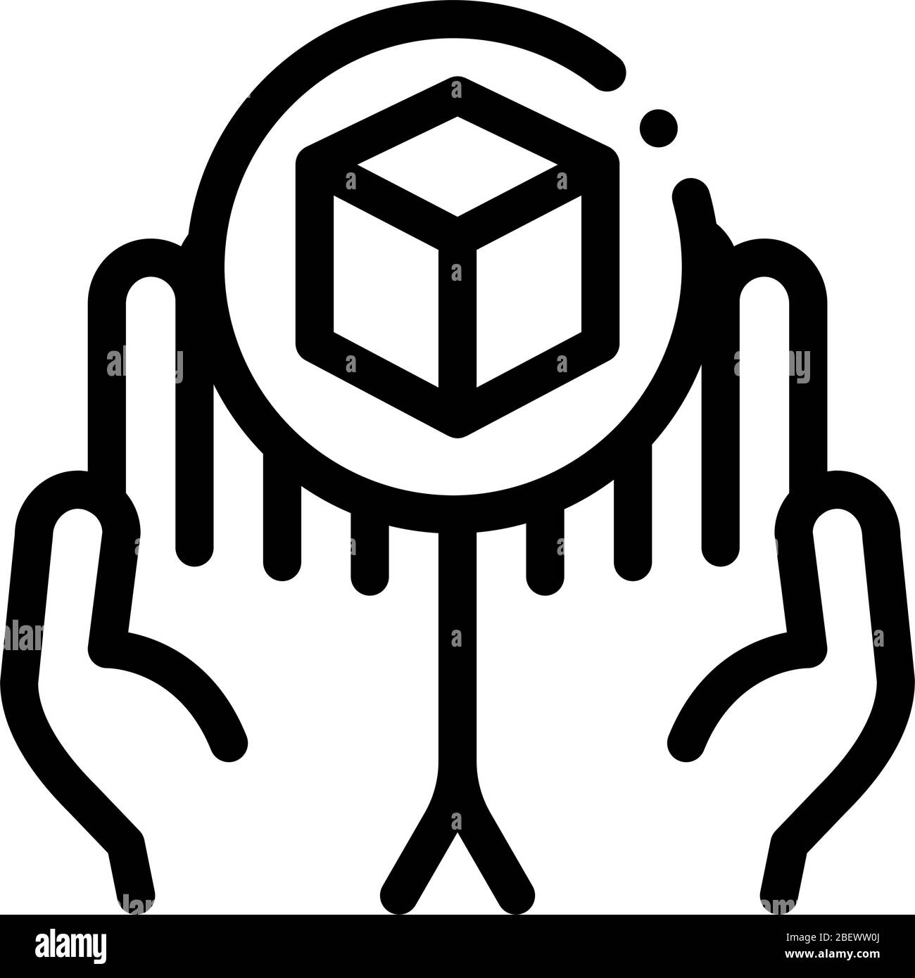 hand delivery icon vector outline illustration Stock Vector Image & Art ...