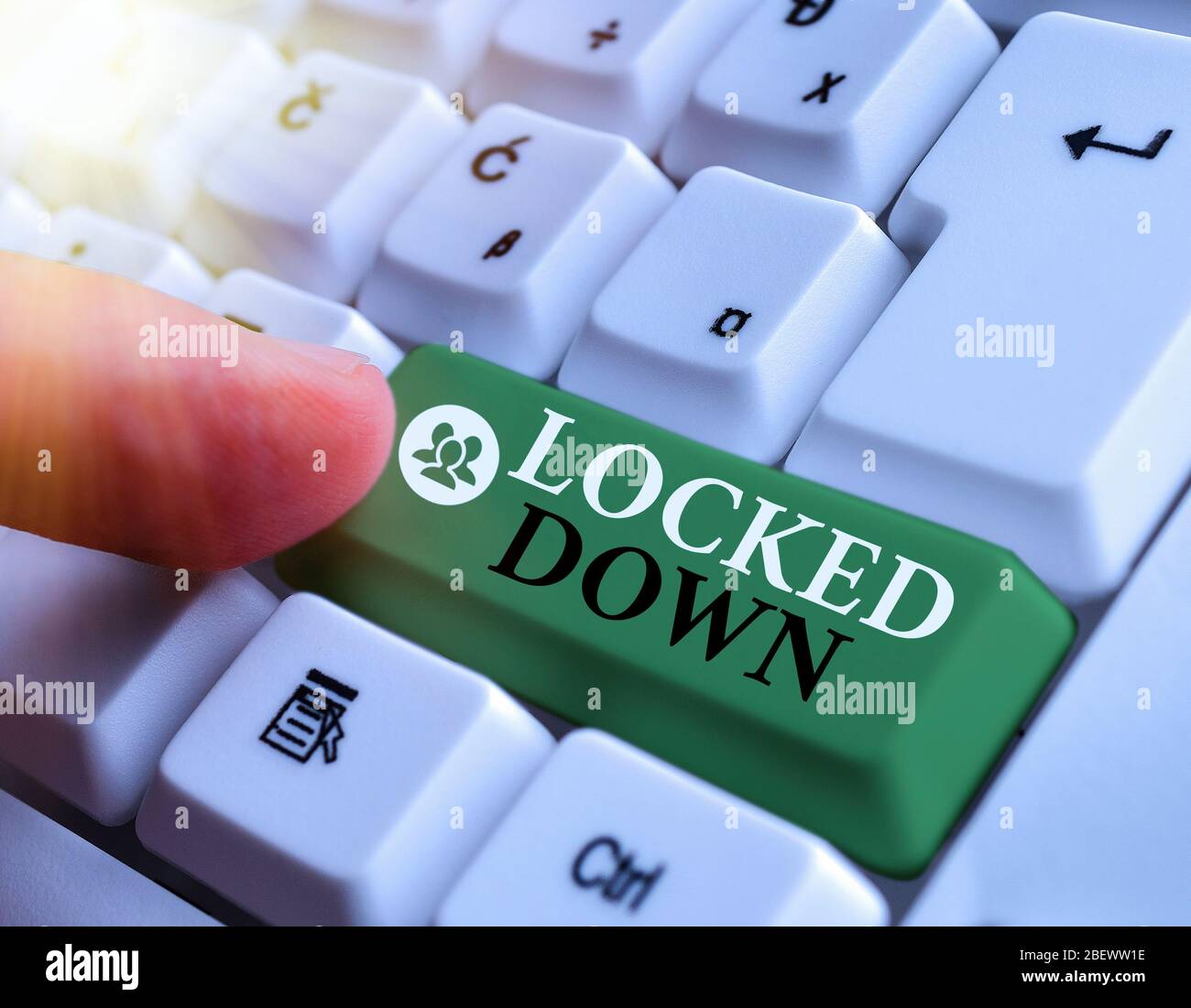 Handwriting text writing Locked Down. Conceptual photo emergency ...