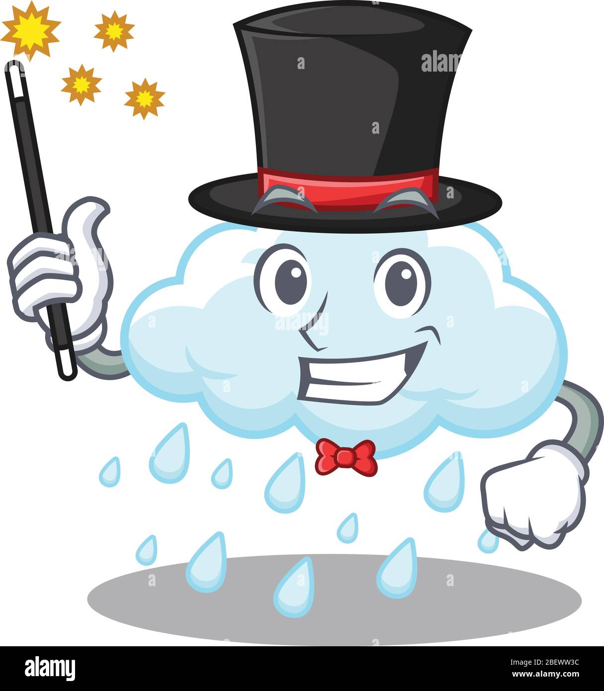 An attractive Magician of cloudy rainy cartoon design Stock Vector ...
