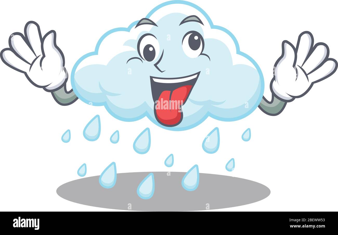 A cartoon design of cloudy rainy having a crazy face Stock Vector Image ...