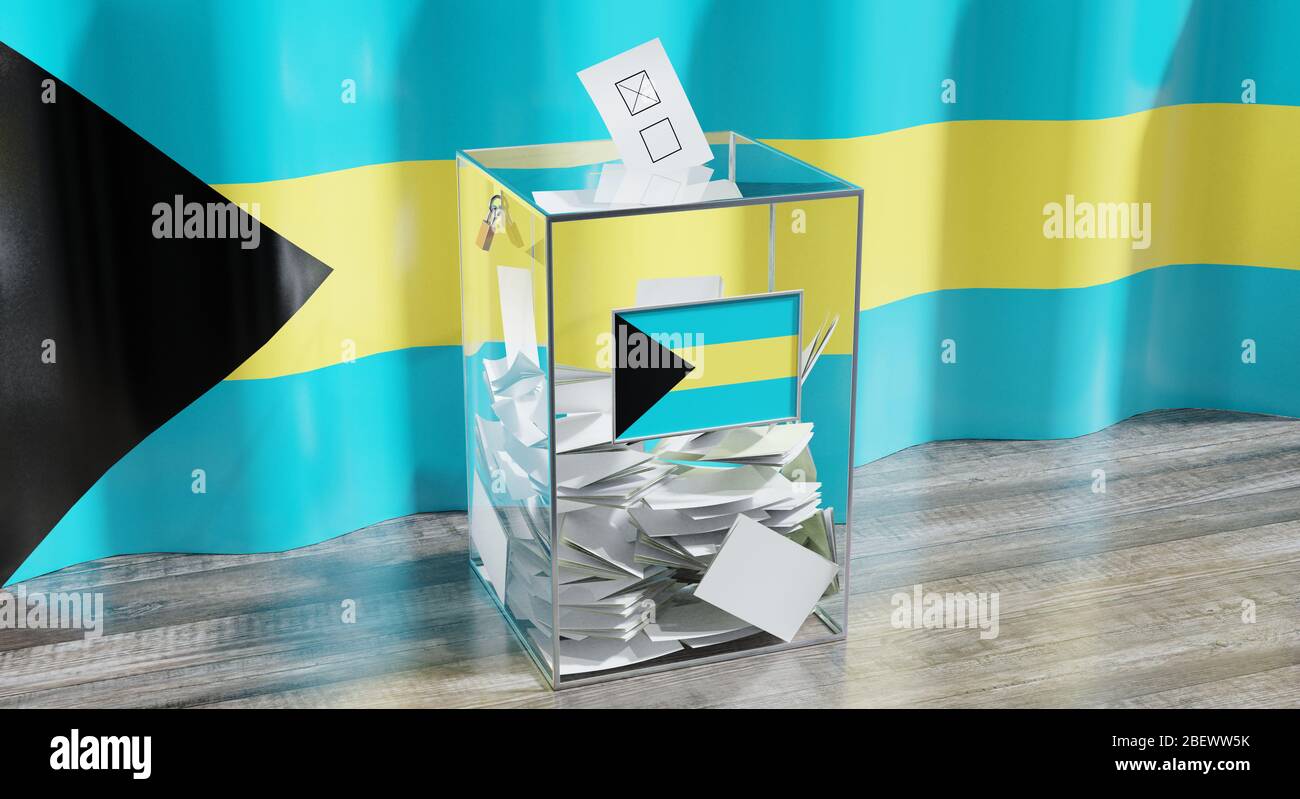Bahamas - ballot box - voting, election concept - 3D illustration Stock ...