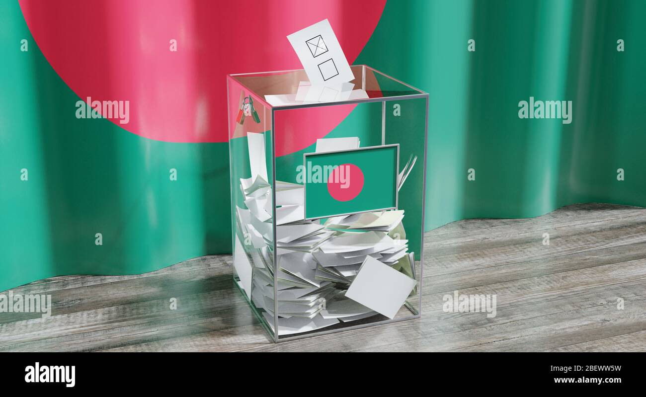 Bangladesh - ballot box - voting, election concept - 3D illustration ...