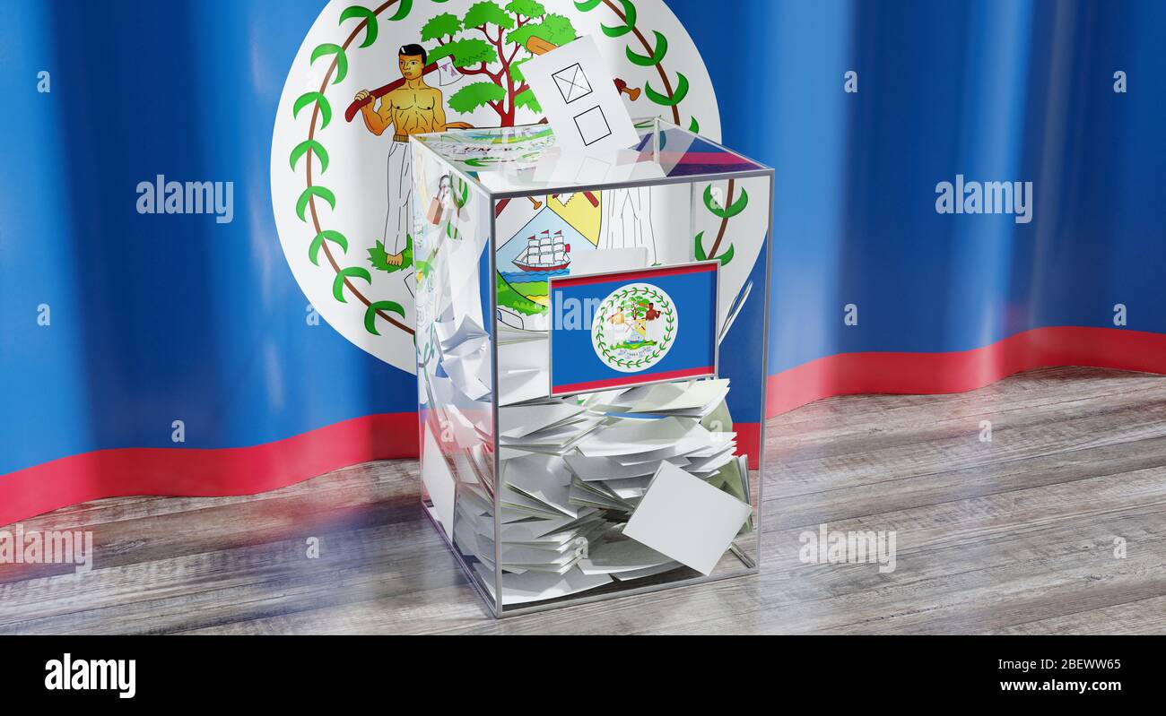 Belize - ballot box - voting, election concept - 3D illustration Stock ...