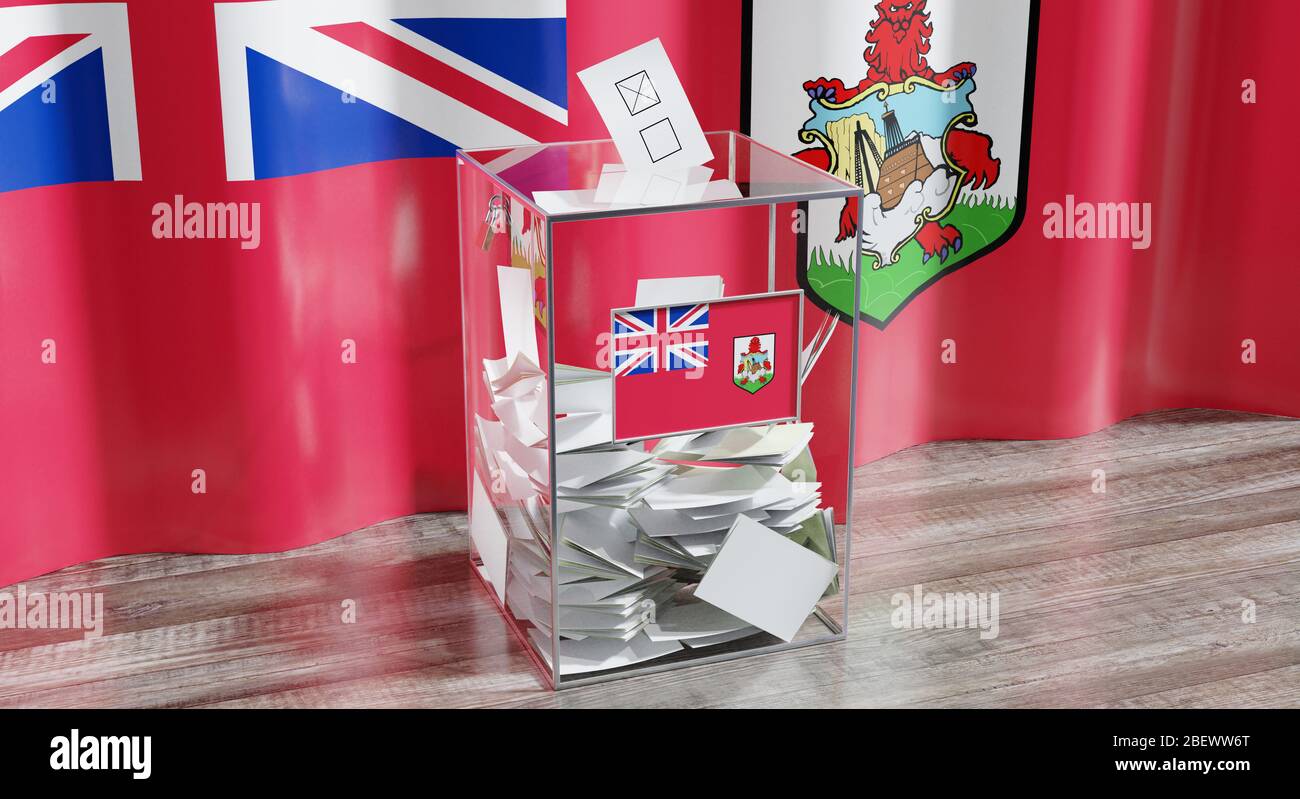 Bermuda - ballot box - voting, election concept - 3D illustration Stock ...