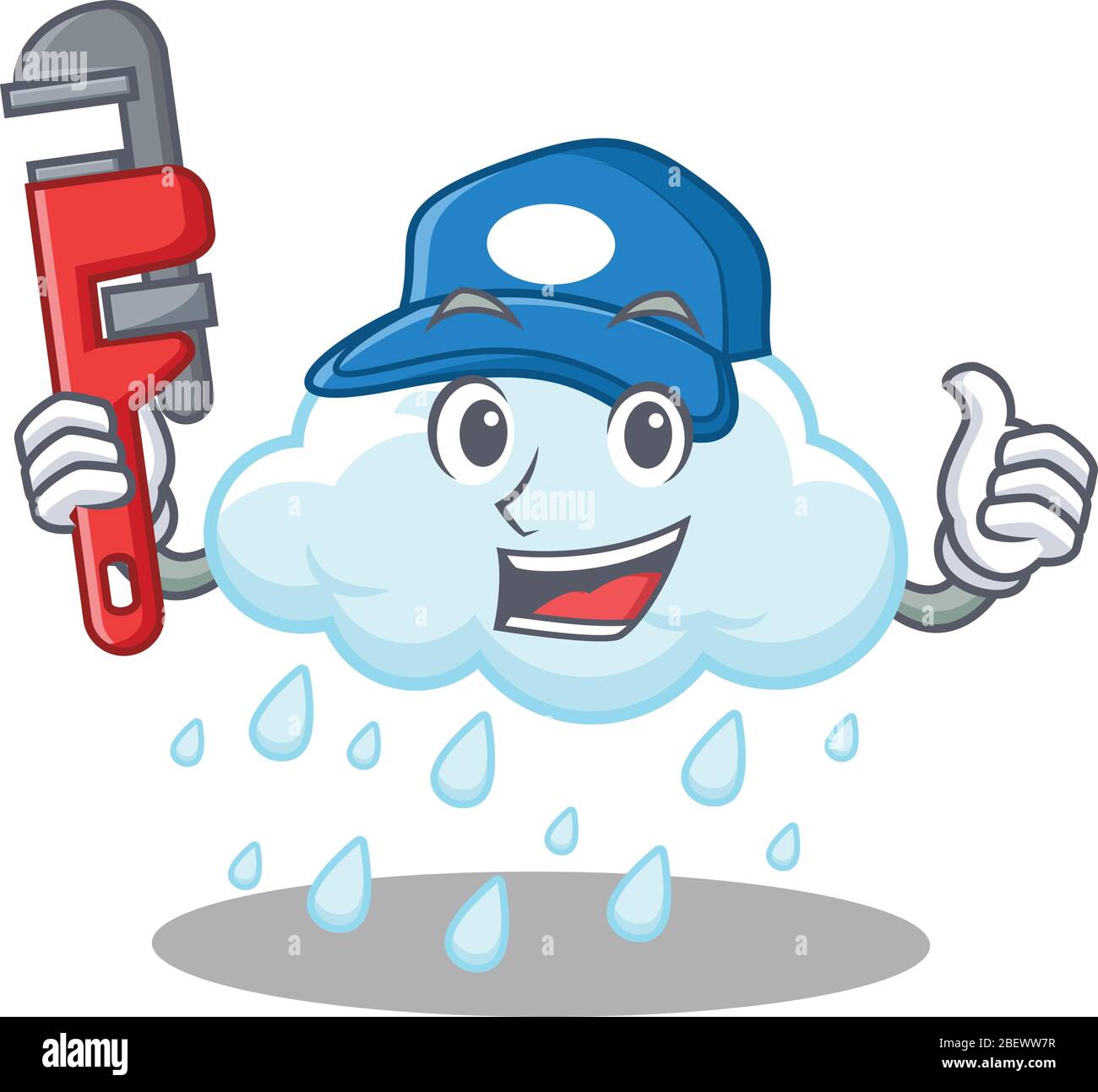 Cloudy rainy Smart Plumber cartoon character design with tool Stock ...