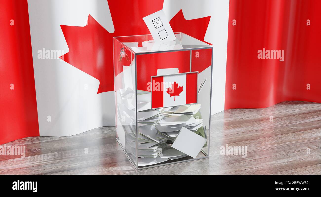 Canada - ballot box - voting, election concept - 3D illustration Stock ...