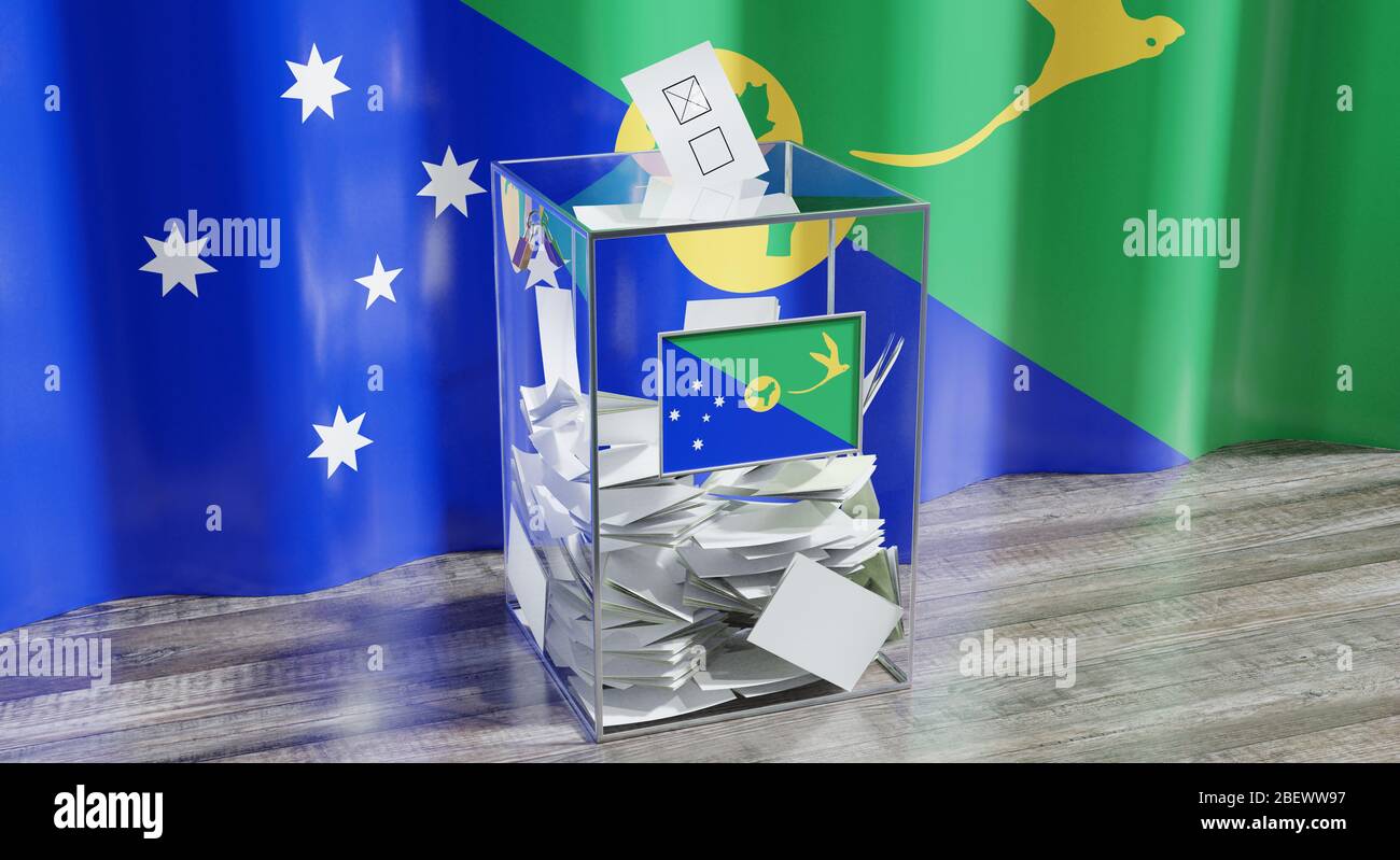Christmas Island - ballot box - voting, election concept - 3D ...