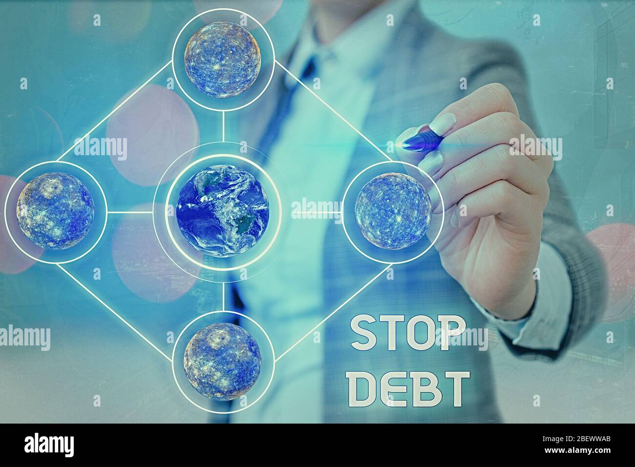 Word writing text Stop Debt. Business photo showcasing does not owning ...