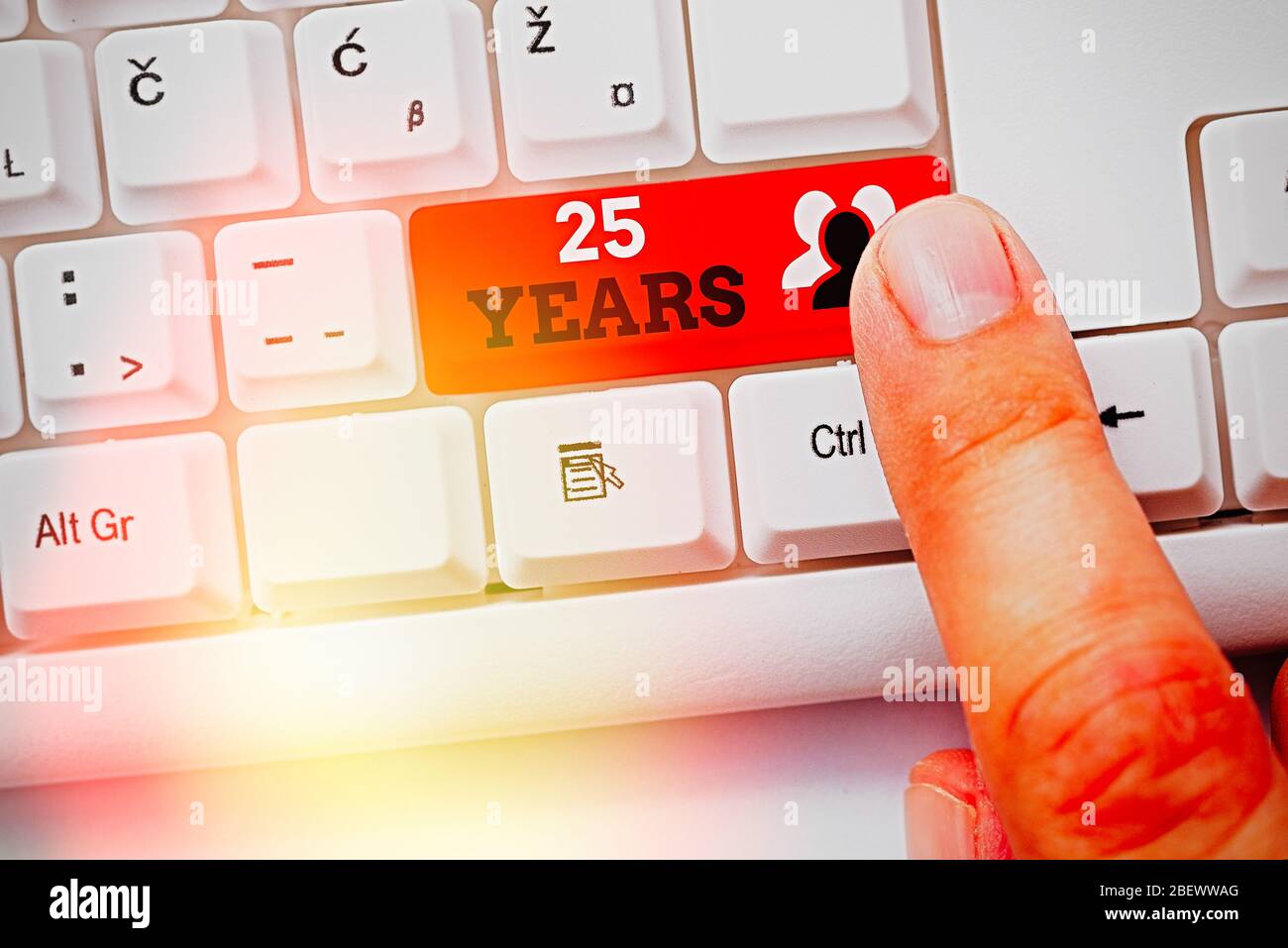 Writing note showing 25 Years. Business concept for Remembering or ...