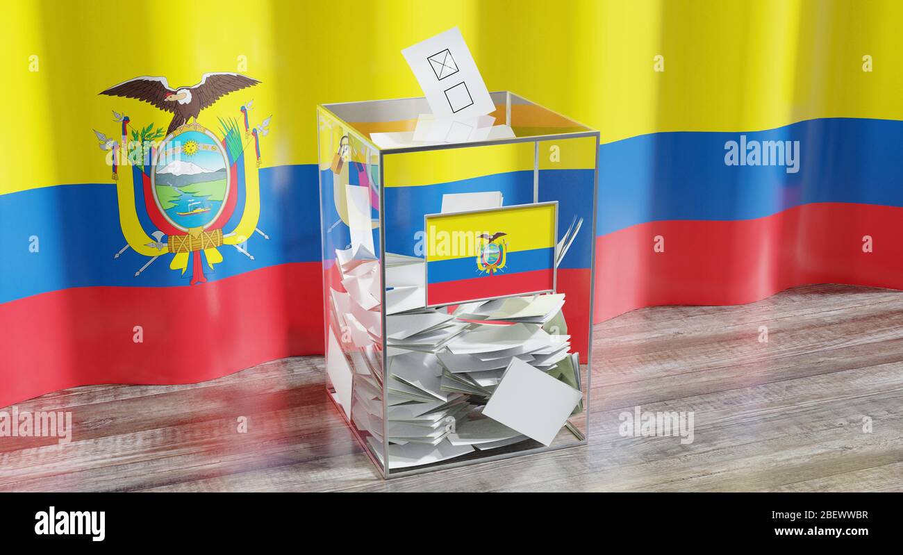 Equador - ballot box - voting, election concept - 3D illustration Stock ...