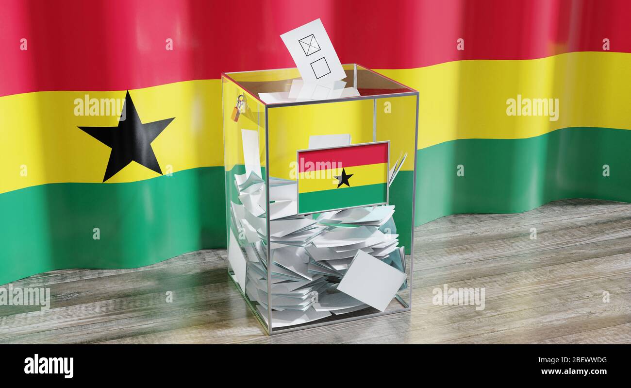 Ghana - ballot box - voting, election concept - 3D illustration Stock ...