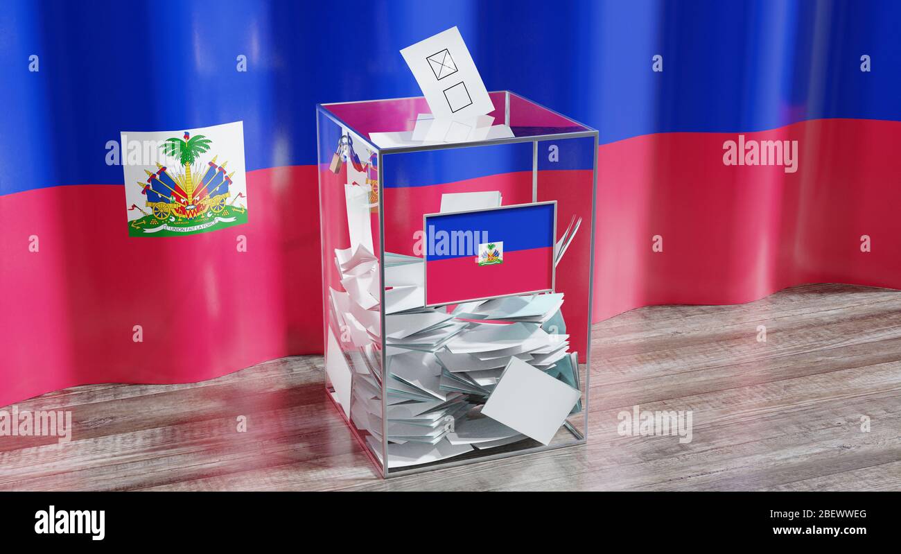Haiti - ballot box - voting, election concept - 3D illustration Stock ...