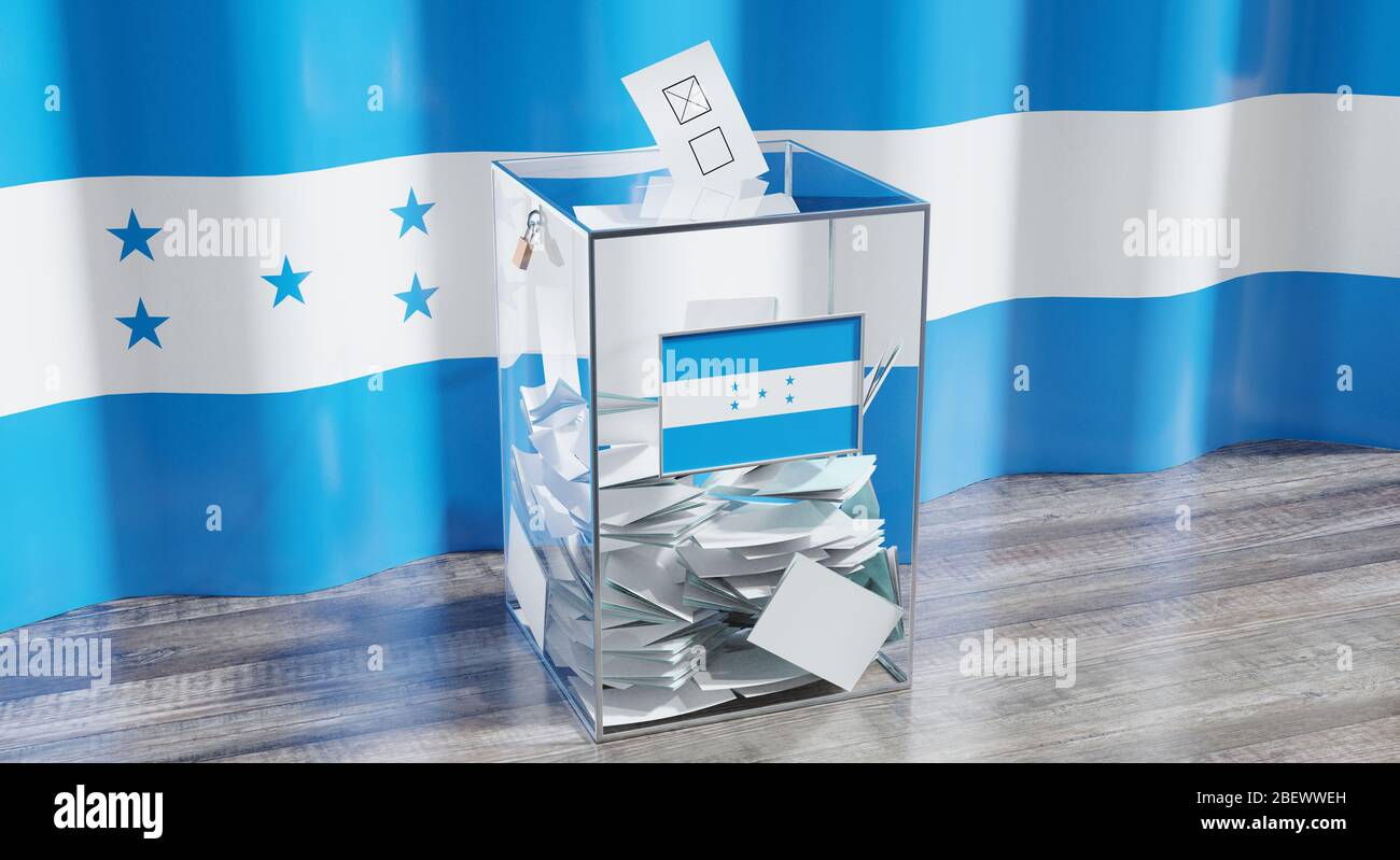 Honduras - ballot box - voting, election concept - 3D illustration ...