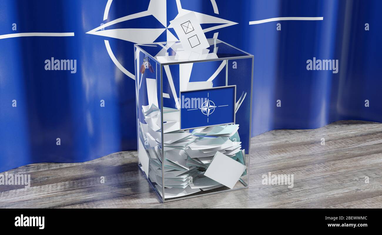 Nato - ballot box - voting, election concept - 3D illustration Stock ...