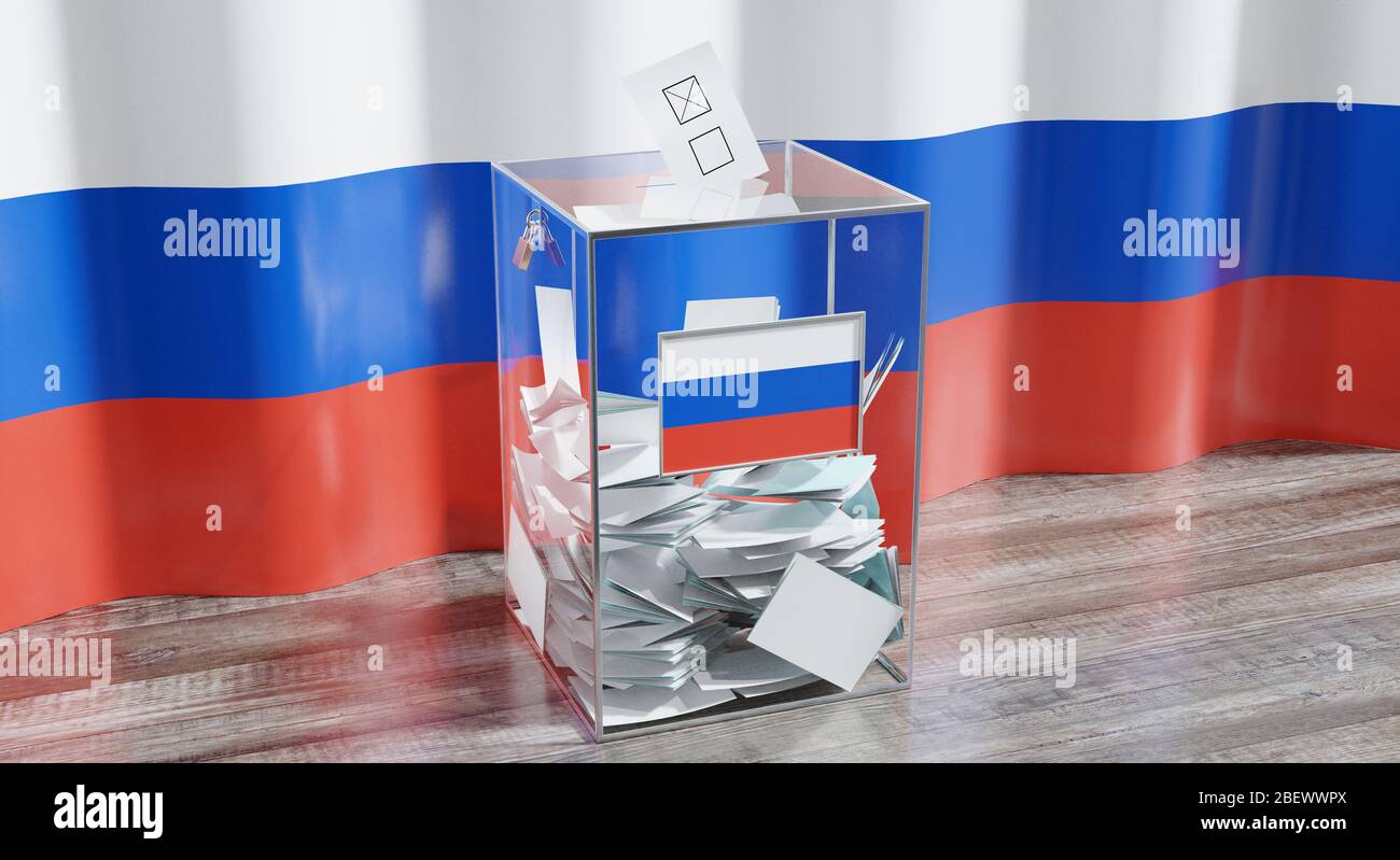 Russia - ballot box - voting, election concept - 3D illustration Stock ...