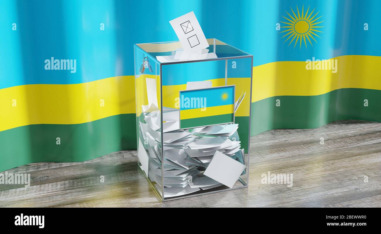 Rwanda - ballot box - voting, election concept - 3D illustration Stock ...