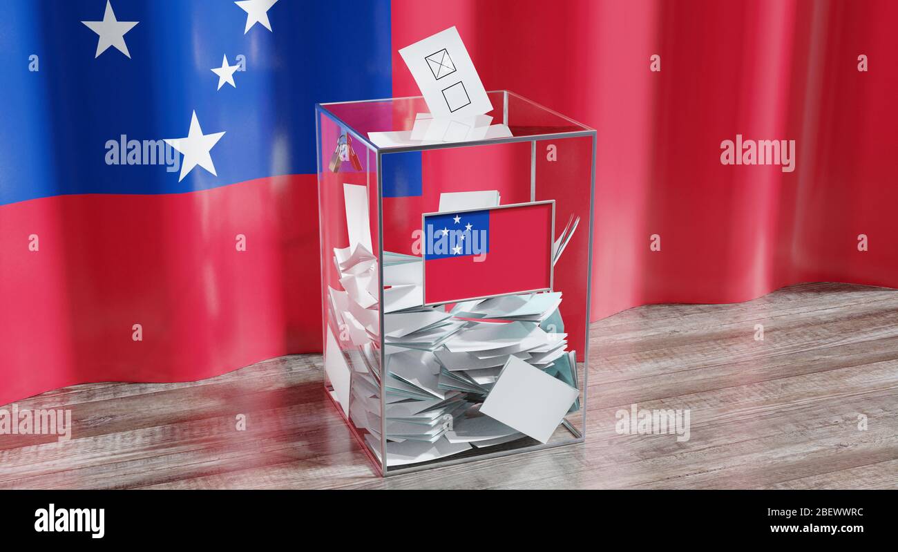 Samoa - ballot box - voting, election concept - 3D illustration Stock ...