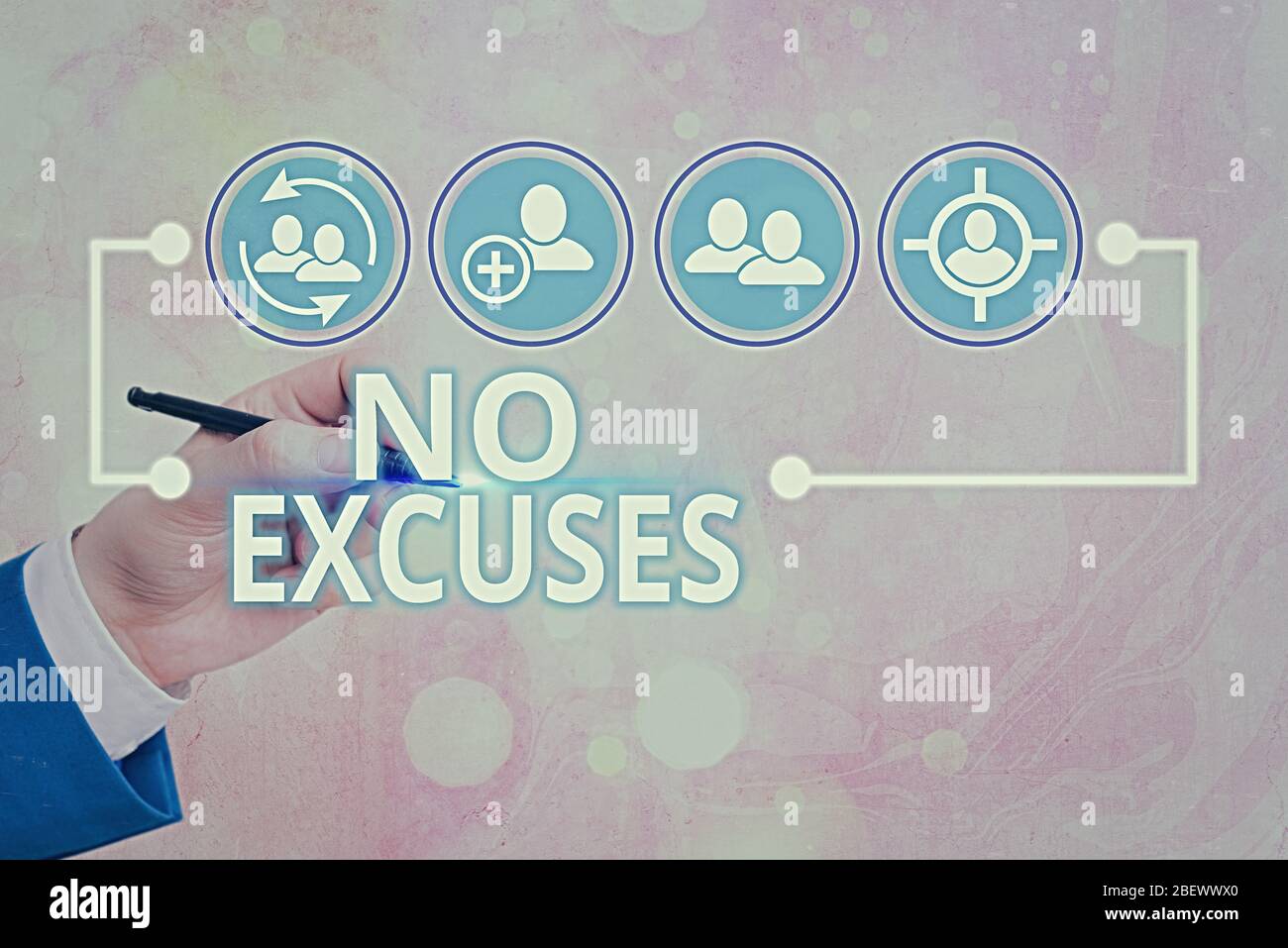 Word writing text No Excuses. Business photo showcasing should not ...