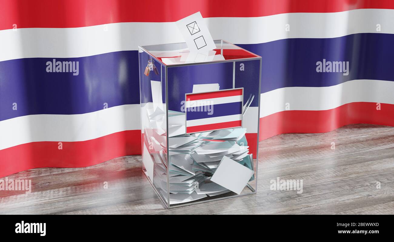 Thailand - ballot box - voting, election concept - 3D illustration ...