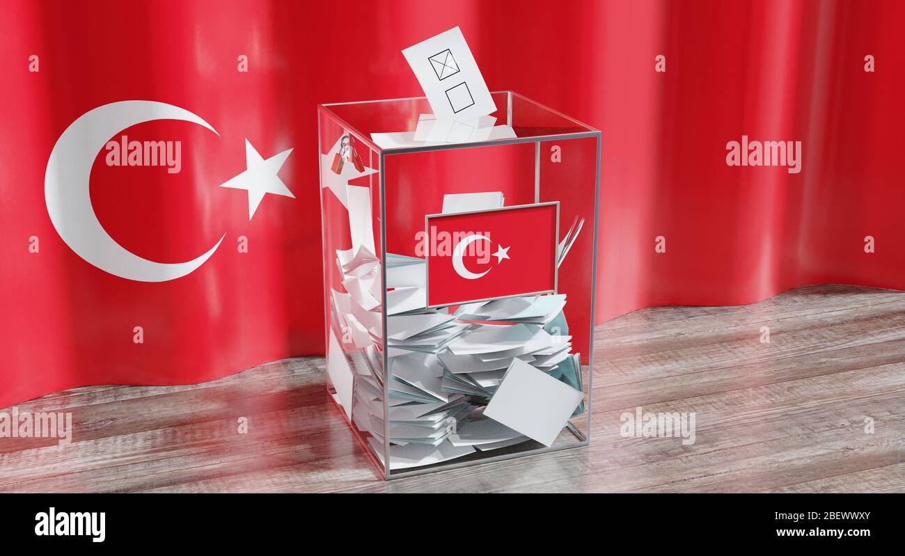 Turkey - ballot box - voting, election concept - 3D illustration Stock ...