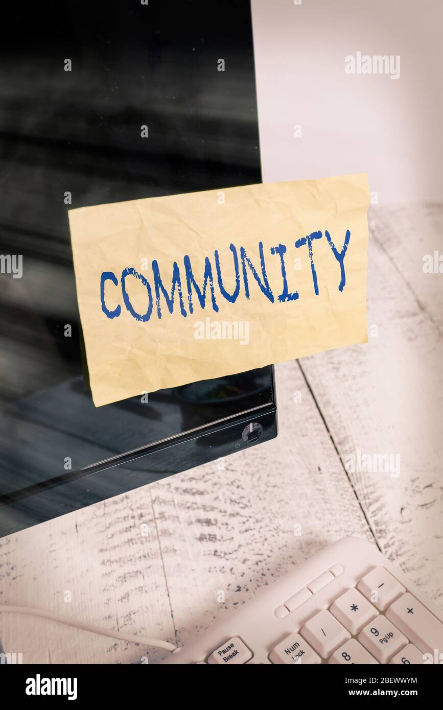 Writing Note Showing Community Business Concept For Group Of Showing With A Common