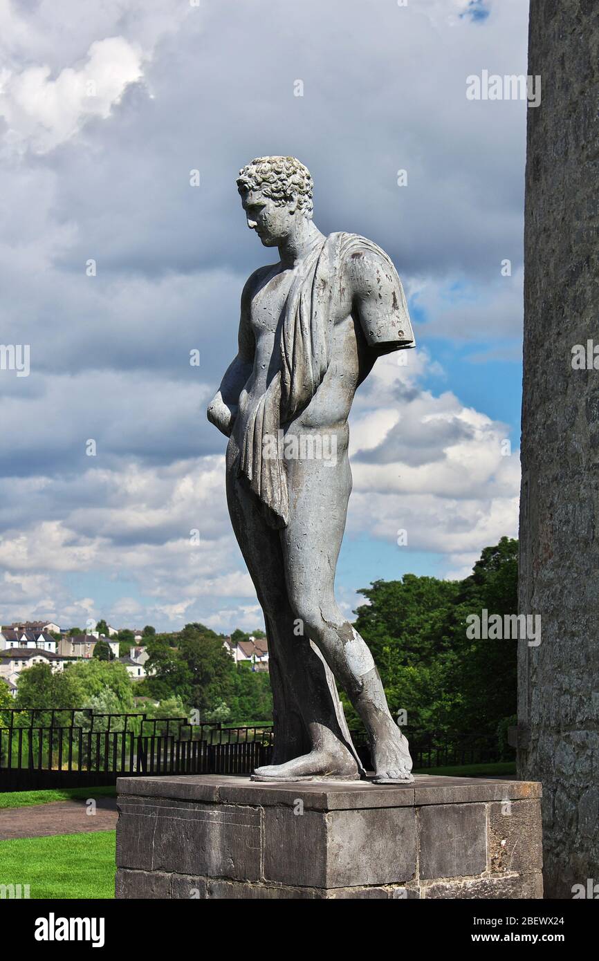Kilkenny / Ireland - 02 Aug 2013: The statue in Kilkenny Castle, the ...