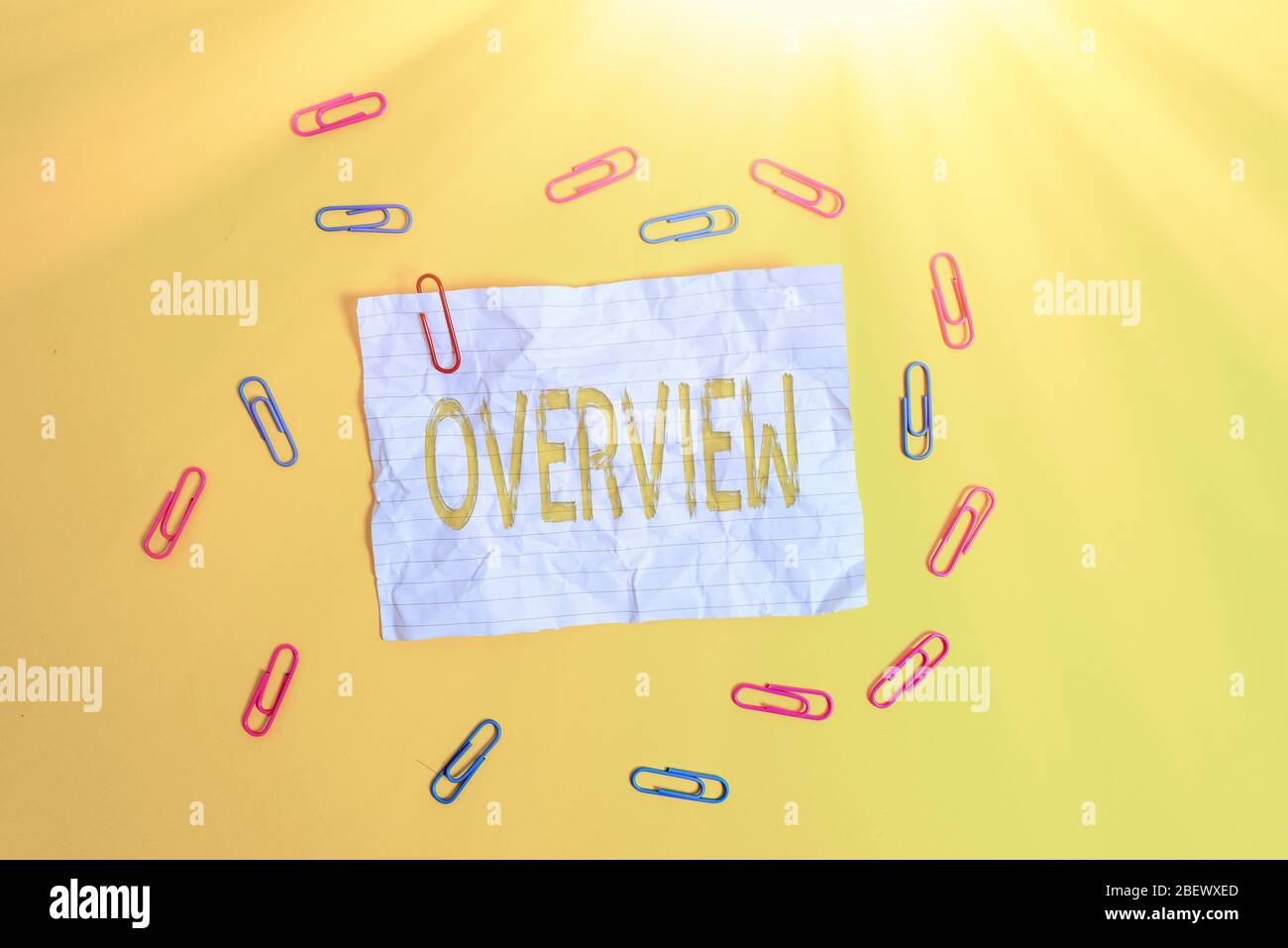 Handwriting text Overview. Conceptual photo the general review or ...