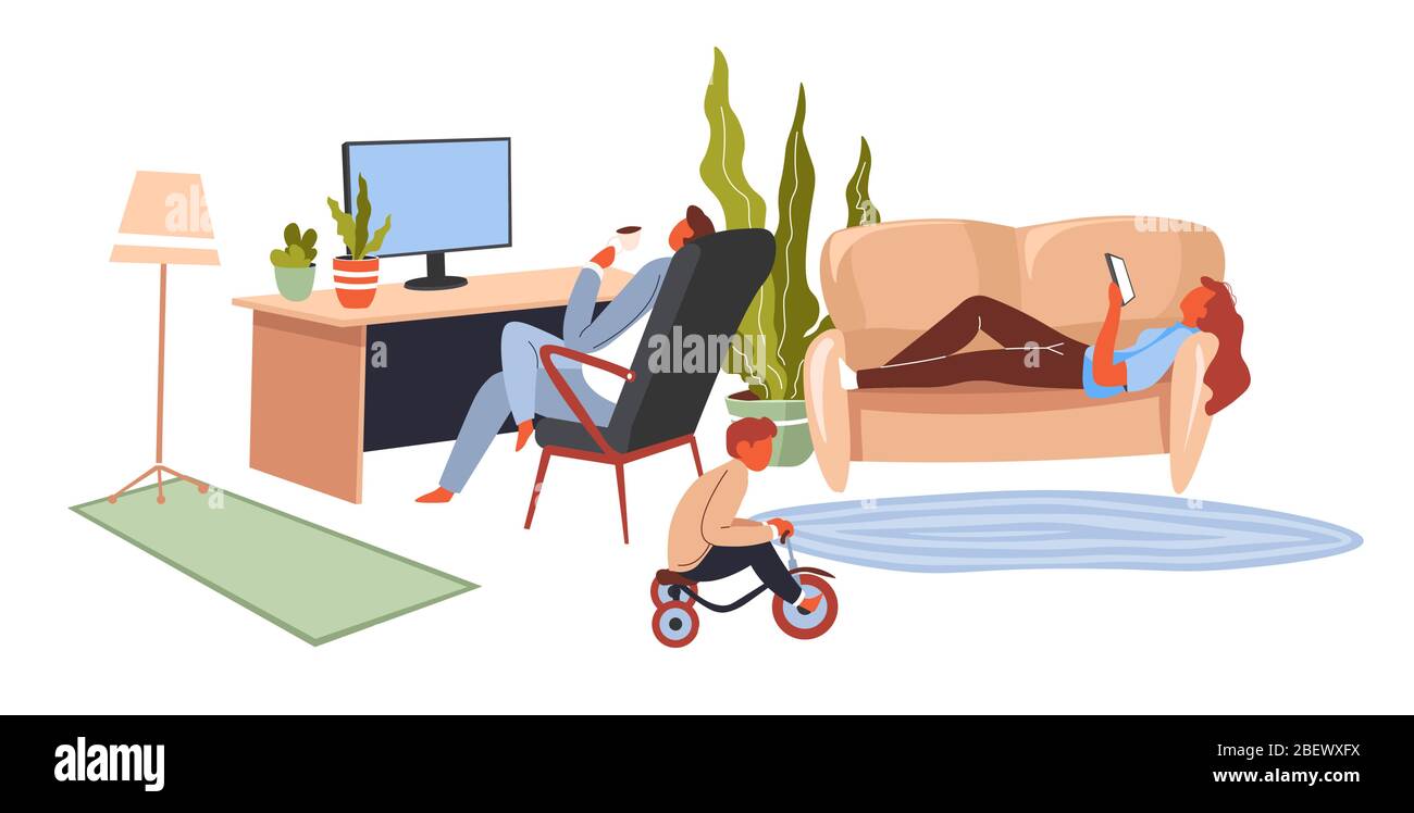 Family tablet home Cut Out Stock Images & Pictures - Alamy