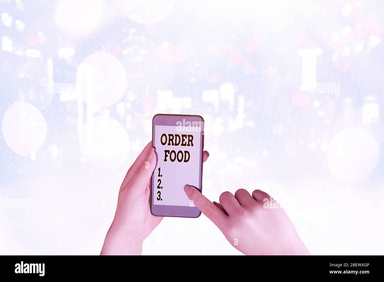 Writing note showing Order Food. Business concept for the process of ...