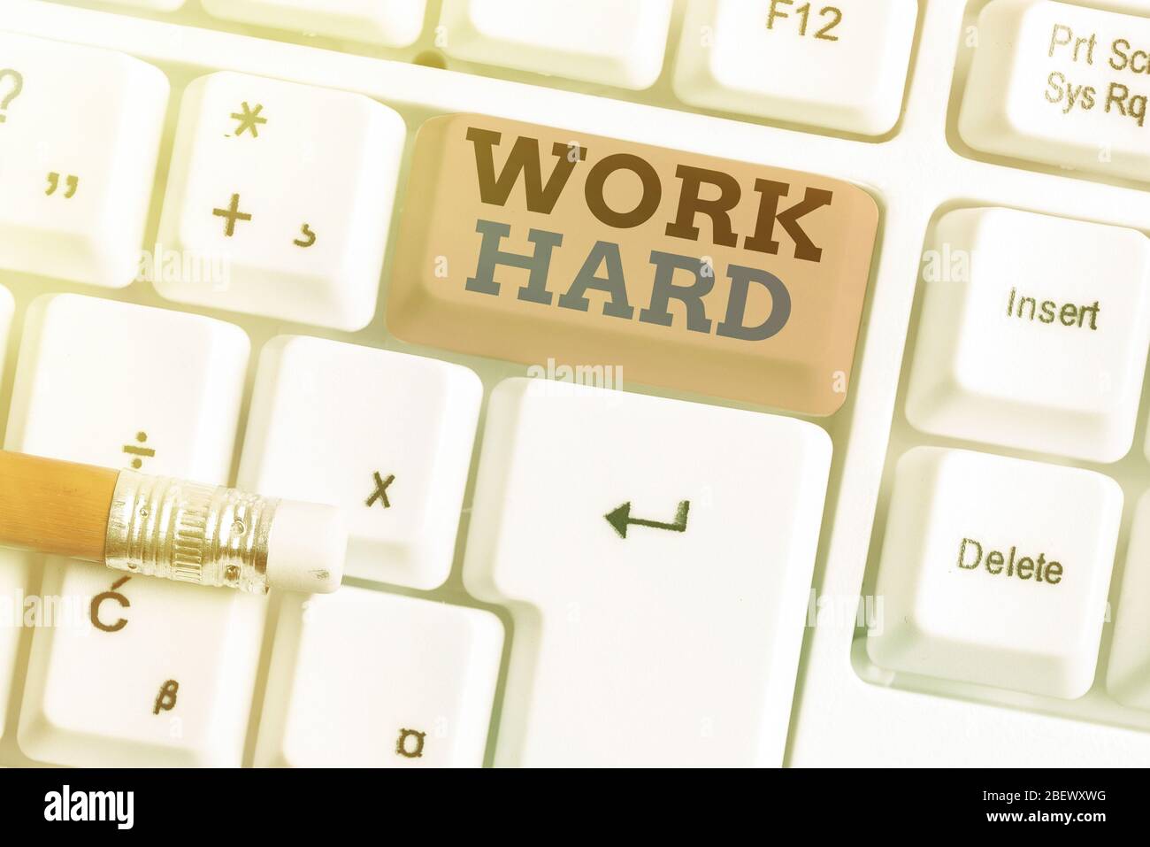 Conceptual hand writing showing Work Hard. Concept meaning Laboring ...