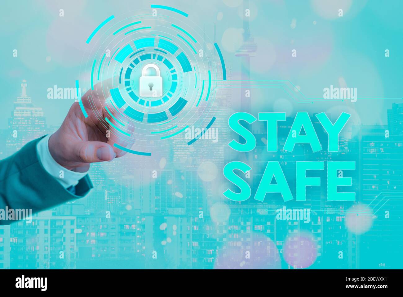 Writing note showing Stay Safe. Business concept for secure from threat ...