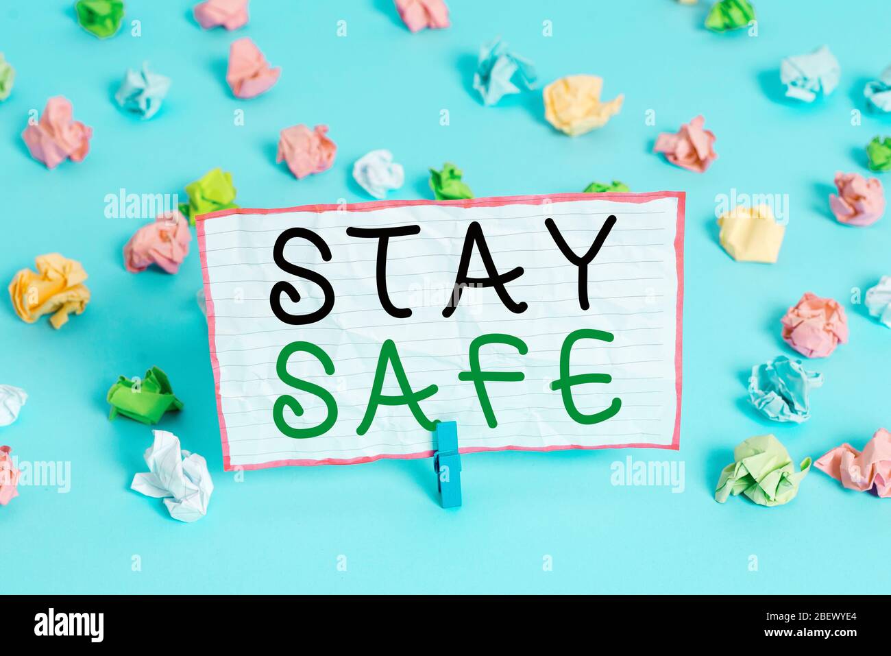 Conceptual hand writing showing Stay Safe. Concept meaning secure from ...