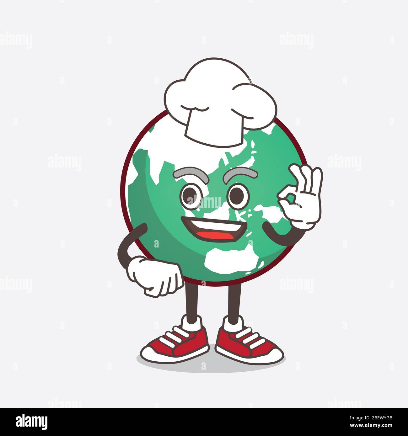 An illustration of planet Earth cartoon mascot character in a chef ...