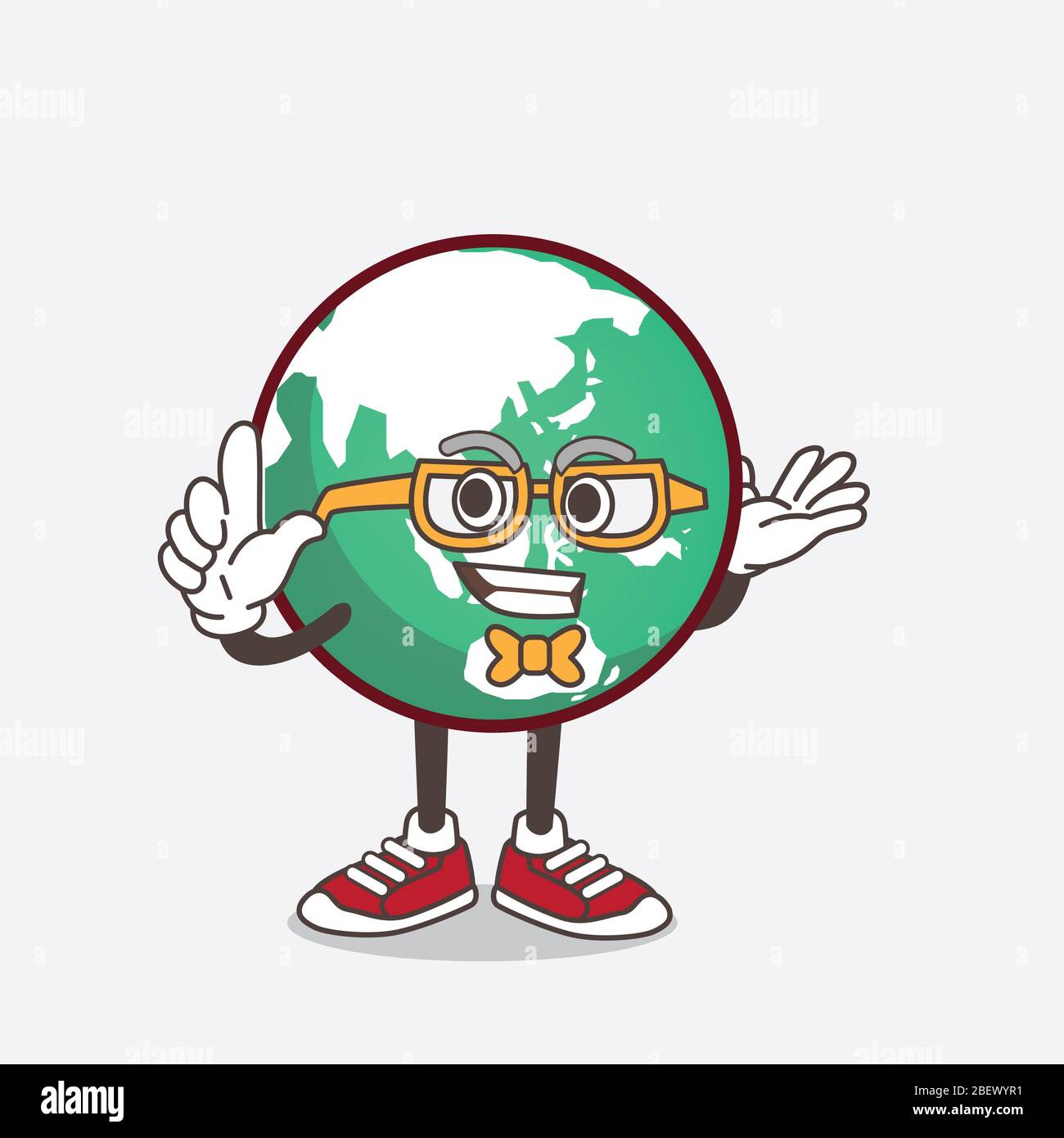 An illustration of planet Earth cartoon mascot character in geek style ...