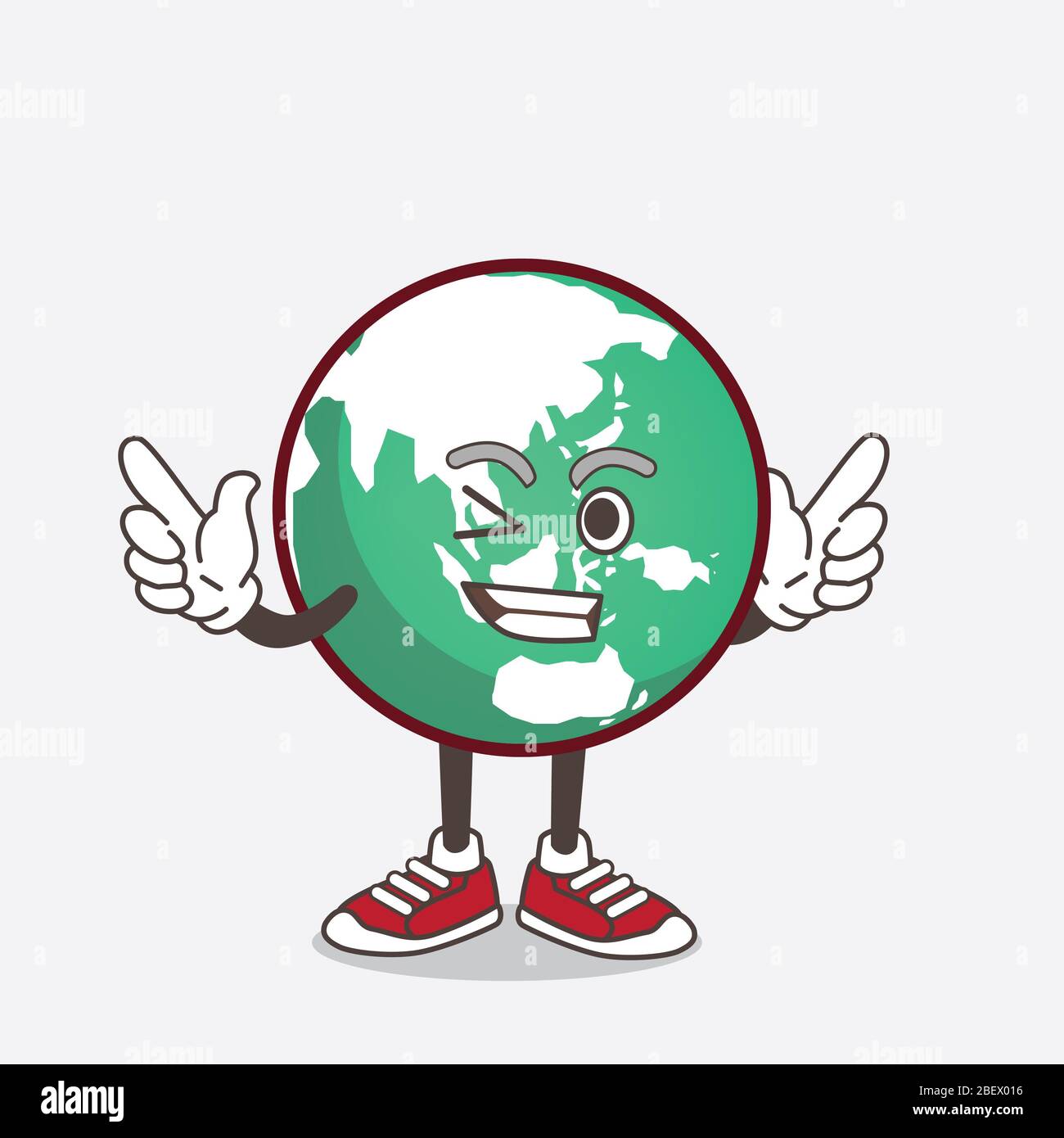 An illustration of planet Earth cartoon mascot character with Winking ...