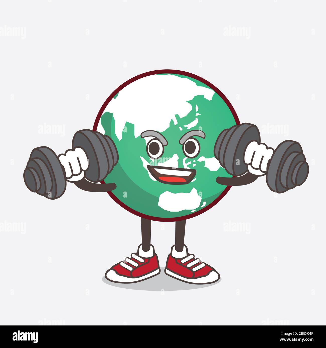 An illustration of planet Earth cartoon mascot character on fitness ...