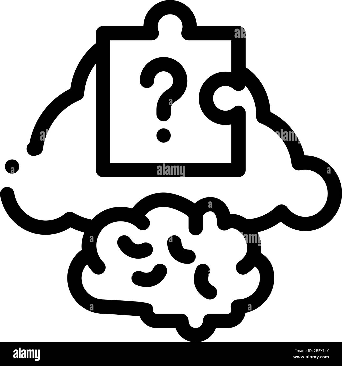 brain puzzle icon vector outline illustration Stock Vector Image & Art ...
