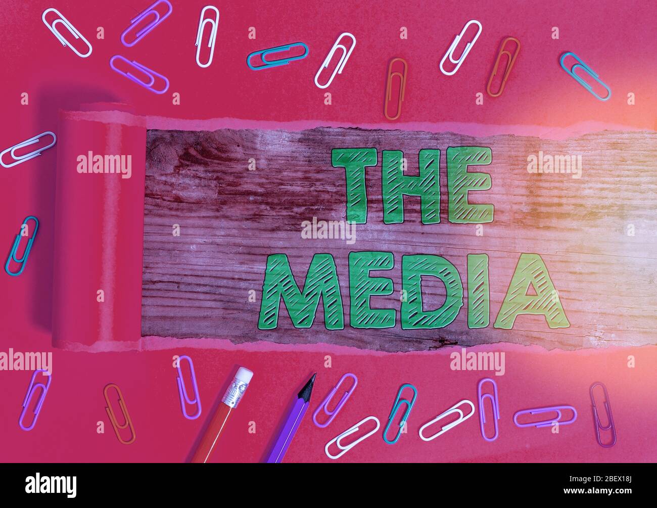 Text sign showing The Media. Business photo text main means of mass ...