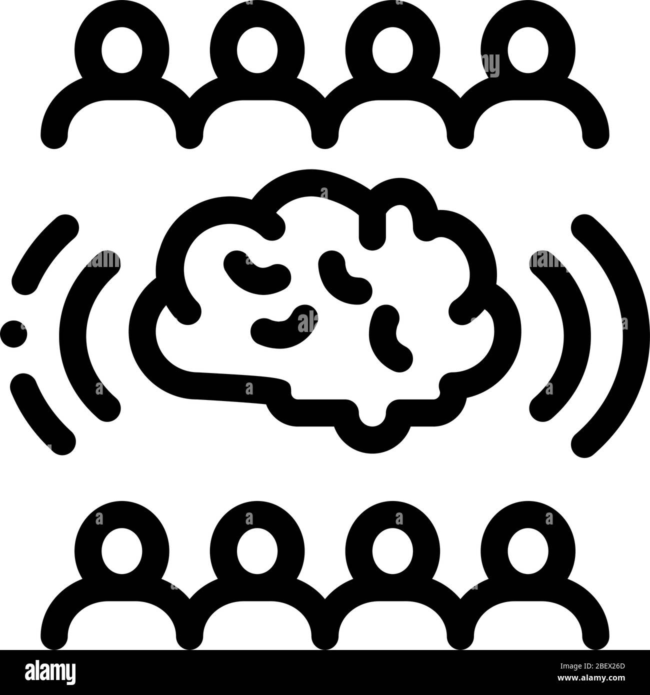 collective mind icon vector outline illustration Stock Vector Image ...