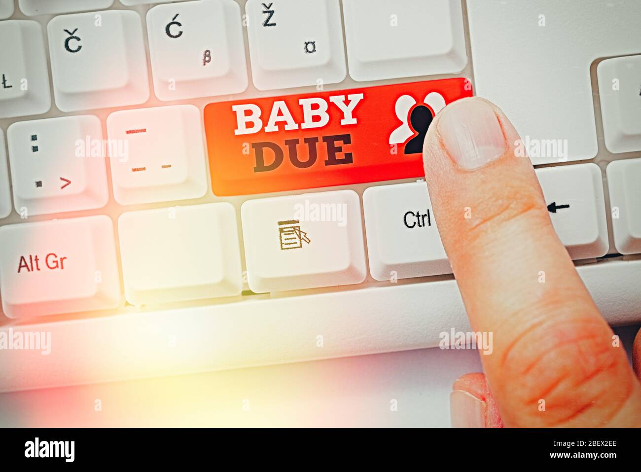 Writing note showing Baby Due. Business concept for about to born Under ...