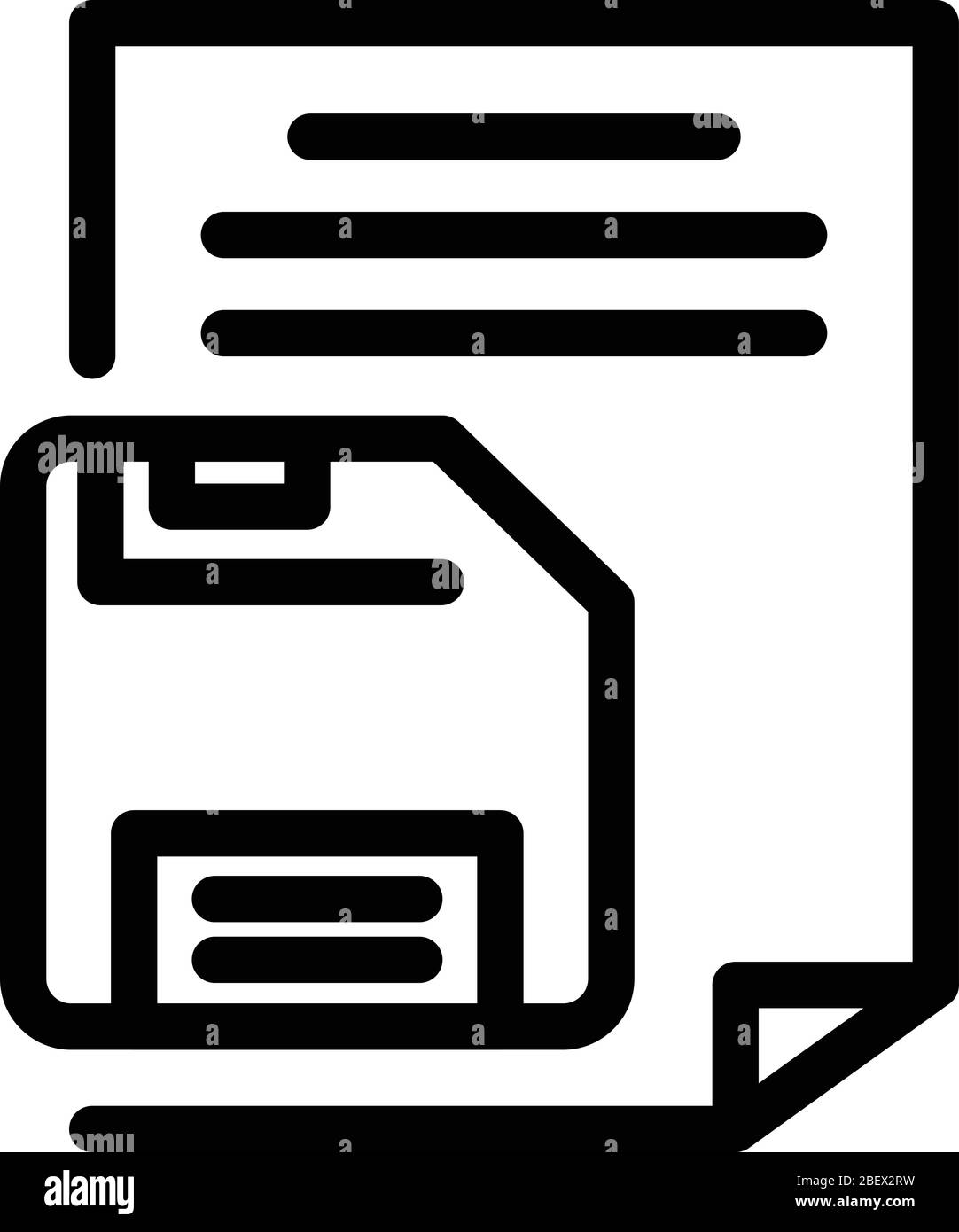 Floppy disk paper icon, outline style Stock Vector Image & Art - Alamy