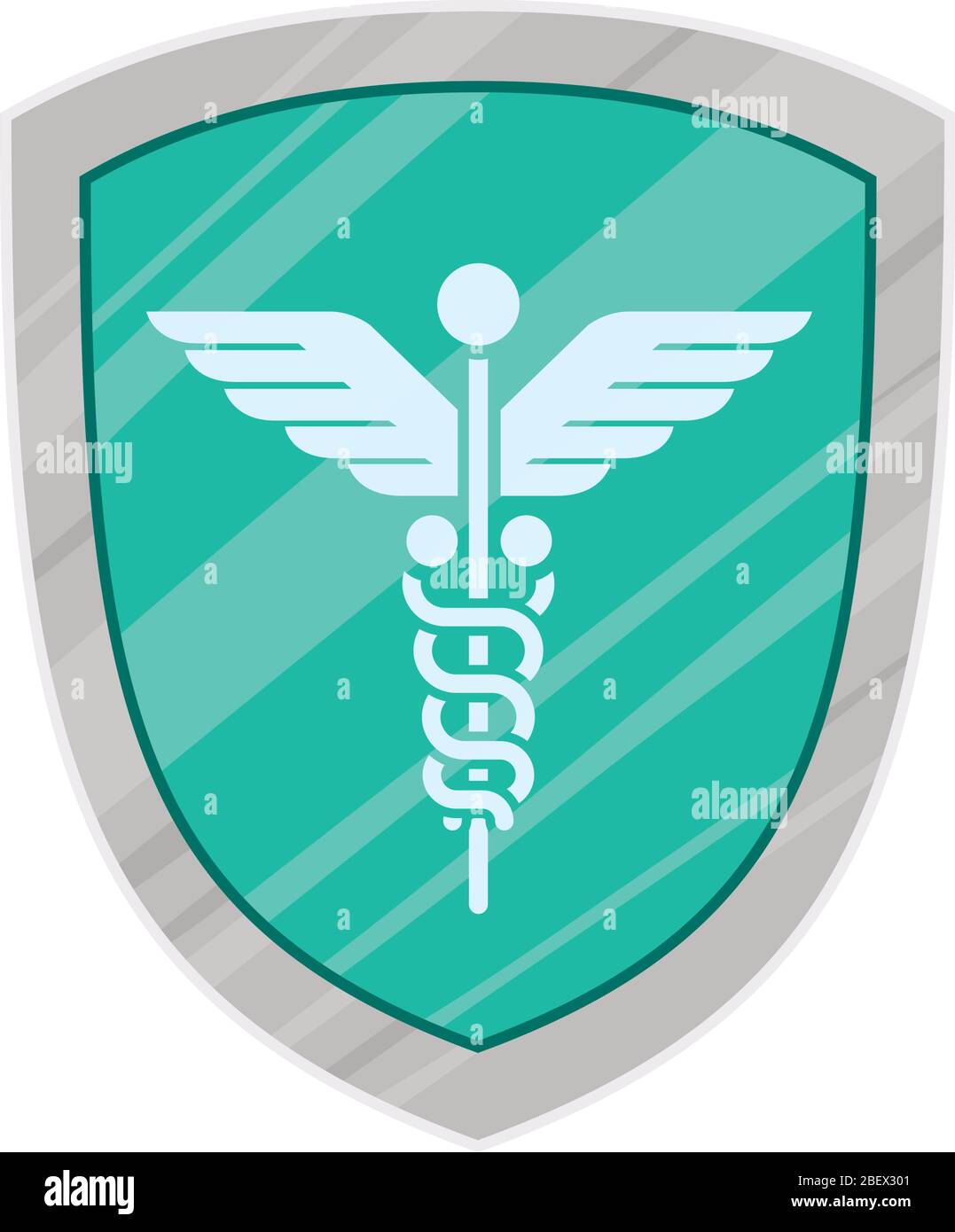 Caduceus inside shield vector design Stock Vector Image & Art - Alamy