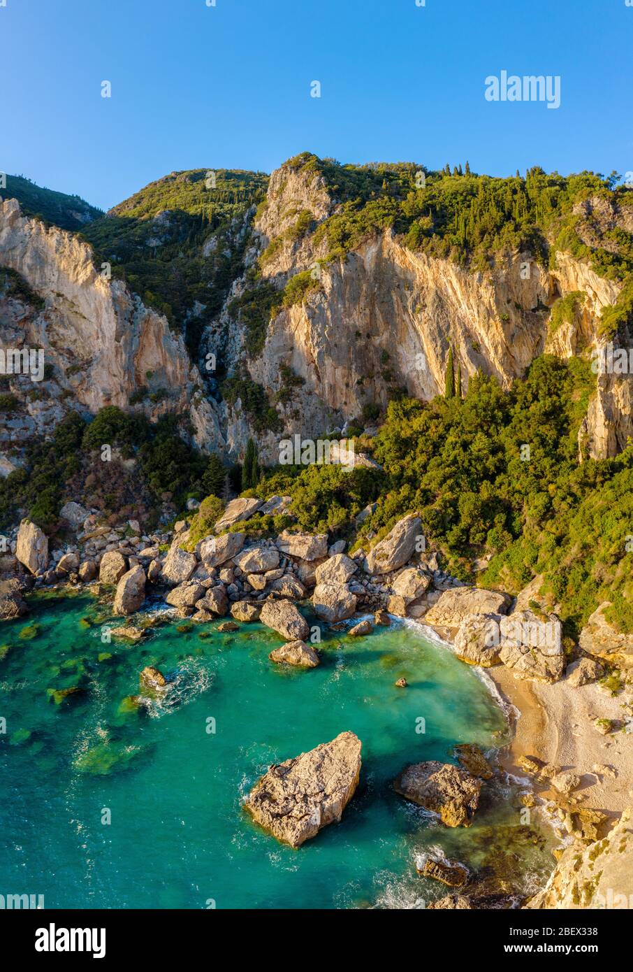 Beautiful lagoon with torquoise sea water. Paradise beach in Greece ...