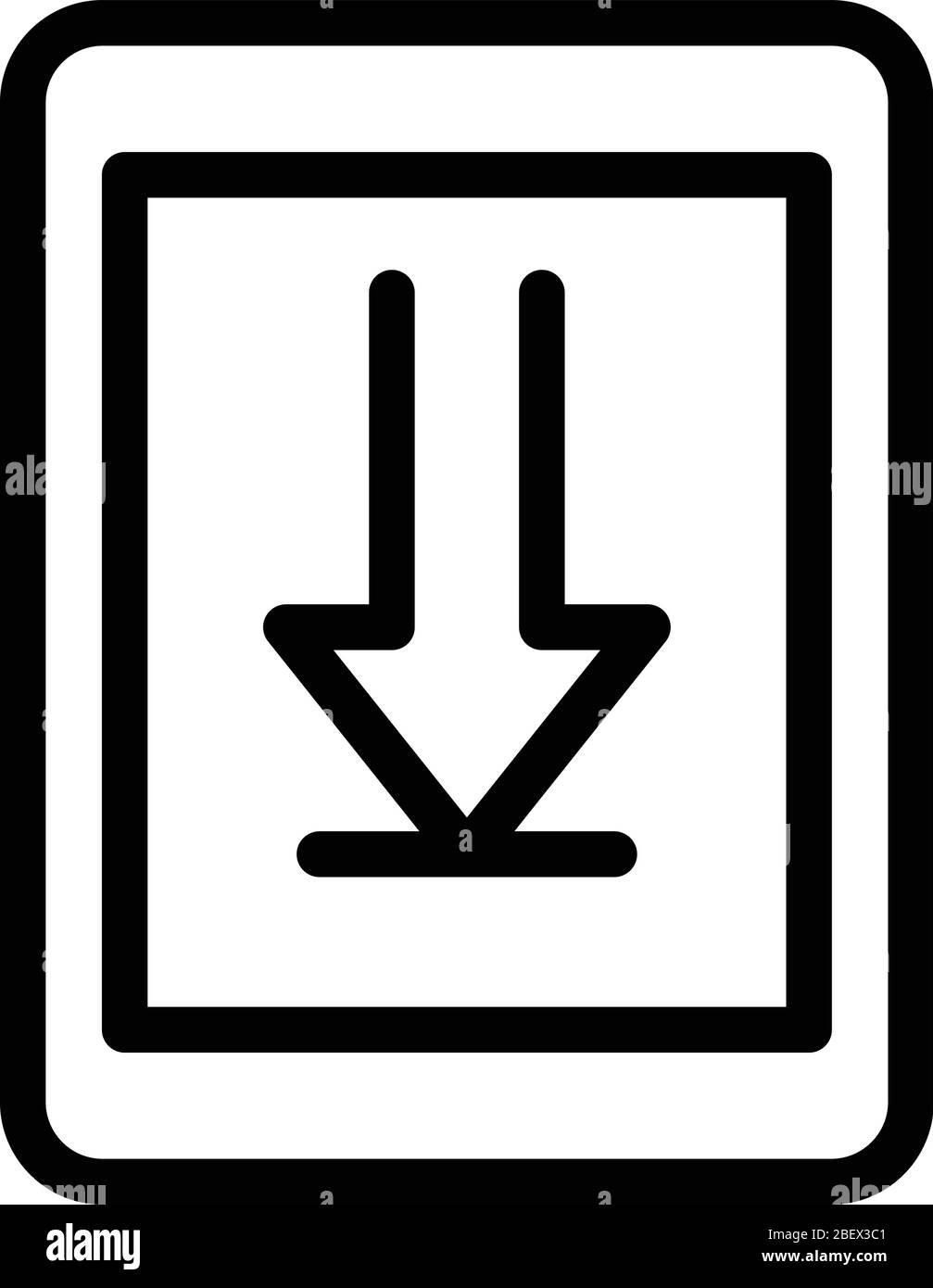 Tablet video download icon, outline style Stock Vector Image & Art - Alamy